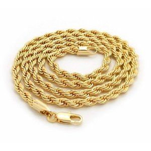 Accessories | 2 Mens 18k Gold Twisted Rope Style Chain Necklace 20 Inch ...
